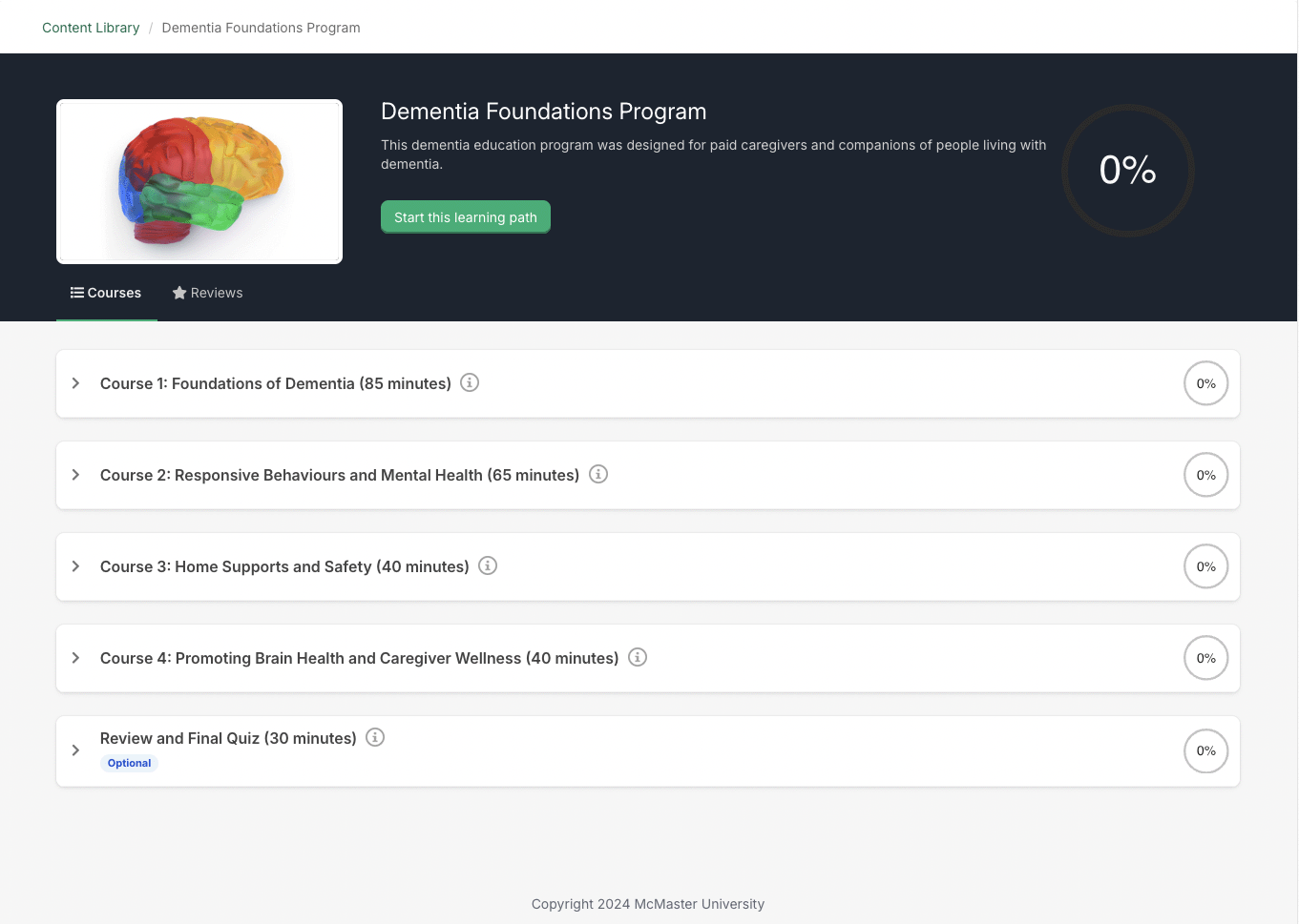Dementia Foundations Program | McMaster University